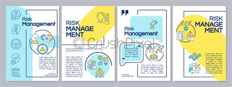 Risk Management Blue And Yellow Brochure Template Stock Vector