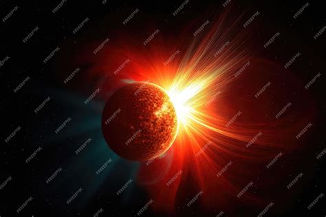 Premium Ai Image Solar Flare With Its Powerful Radiation And Energetic Particles Hitting