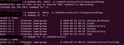 Ubuntu Whats Wrong With The Command Hadoop Dfs Mkdir P Userflumetweets Stack Overflow