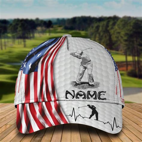 Personalized Golf Cap With Custom Name For Men American Flag Nnh01