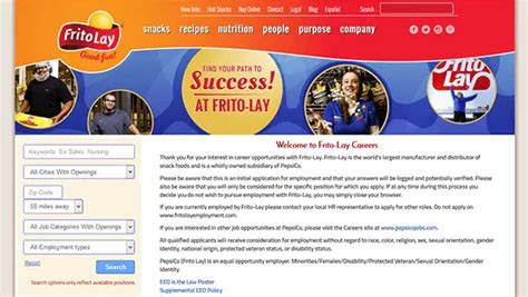 Frito Lay Job Application And Careers