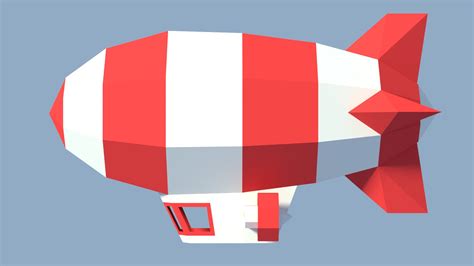 Dirigible Airship Blimp Papercraft 3d Diy Etsy