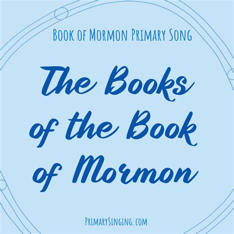 Books Of The Book Of Mormon All Posts Primary Singing Book Of