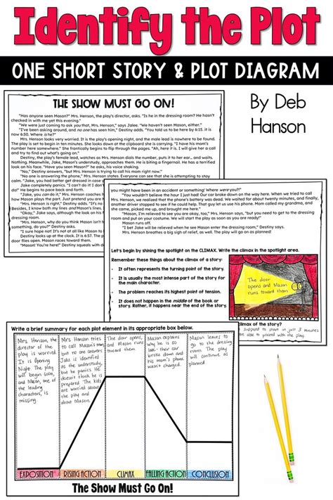 identify the plot worksheets with a short story plot diagram and