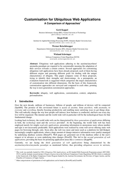 Pdf Customisation For Ubiquitous Web Applications A Comparison Of
