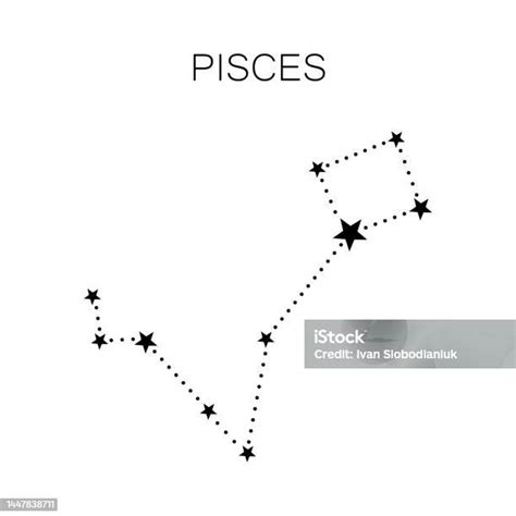 흰색 배경에 격리된 조디악 표지판 물고기자리의 별자리 별자리에 대한 스톡 벡터 아트 및 기타 이미지 별자리 0명