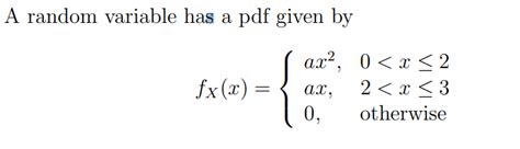 Solved A Random Variable Has A Pdf Given By Chegg Com