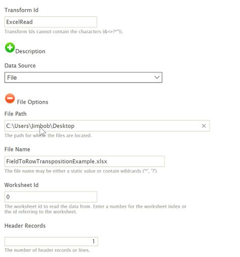 Field To Row Transposition Integration Cookbook Realisable