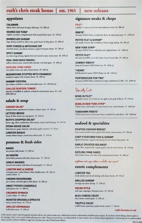 Food Menu Yelp Ruth Chris Steak Ruths Chris Steakhouse Ruth Chris