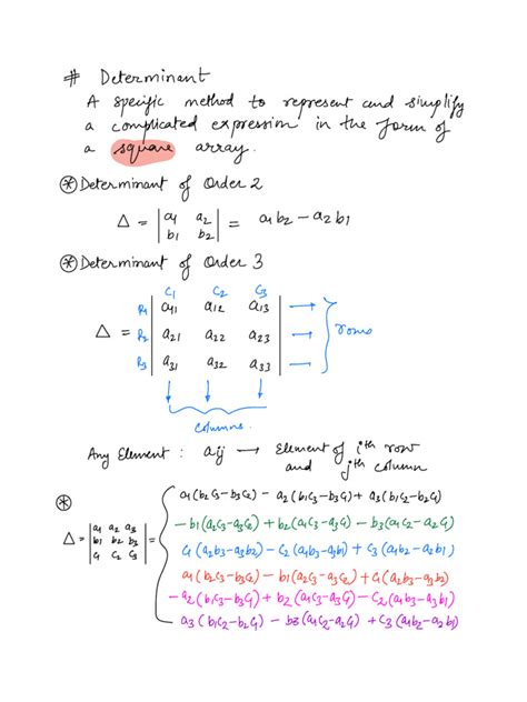 Determinants Class Notes Download Free Pdf Determinant Abstract