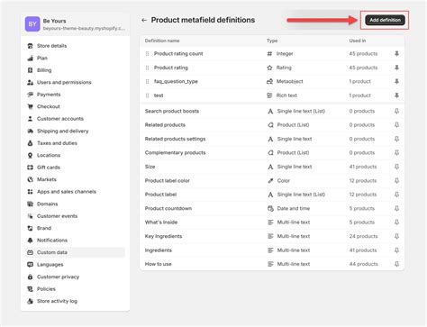 Option Table With Metaobject And Metafield Roartheme Premium Shopify Themes Apps And Services