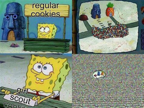 Spongebob Stand Surrounded By Crowd Meme Template — Kapwing