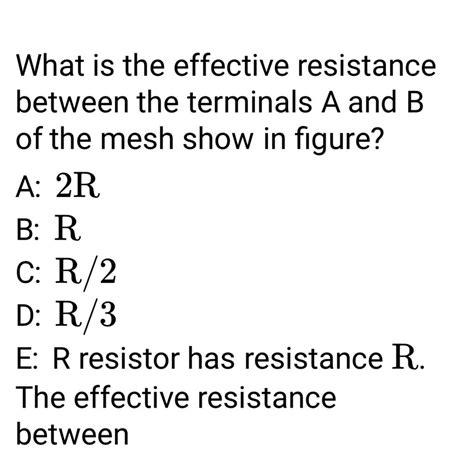 what is the effective resistance between the terminals a and b of the mes