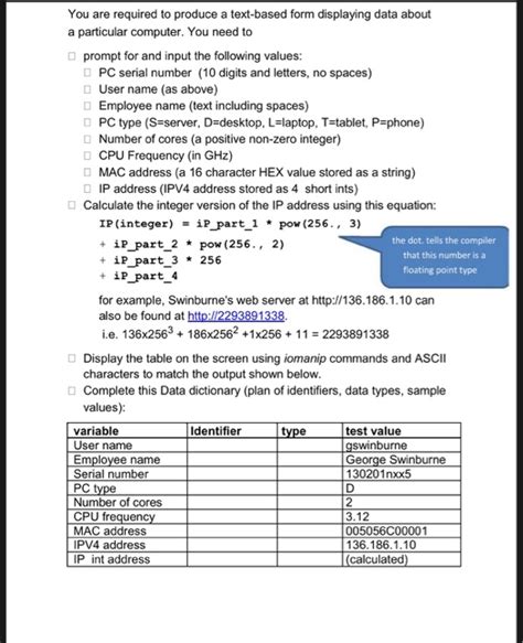 solved you are required to produce a text based form