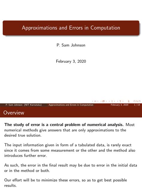 Approximations And Errors In Computation Pdf Approximation