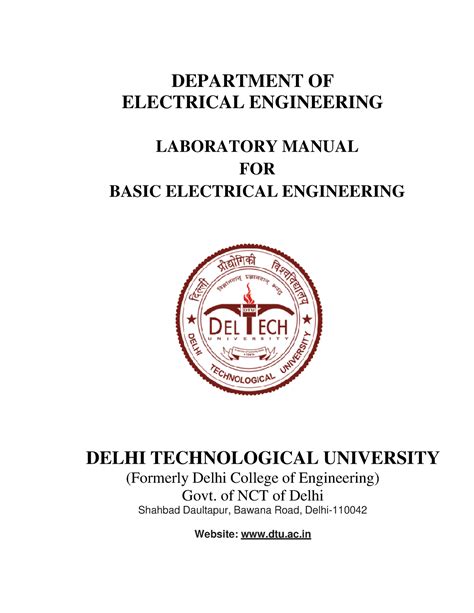 Bee Lab Manual Department Of Electrical Engineering Laboratory Manual