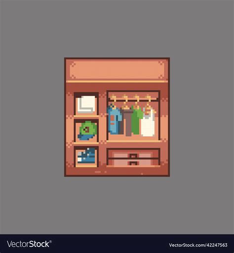 Wardrobe Cabinet Pixel Art Free Vector Vectorstock