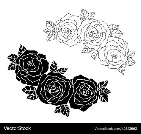 Rose Flower Border Vector