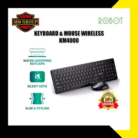 Jual Keyboard And Mouse Wireless Robot Km4000 Original Shopee Indonesia
