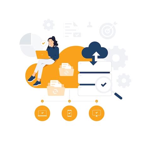 premium vector cloud computing technology online storage database