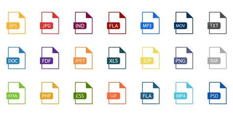Premium Vector Document File Icons Vector Set Set Of File Formats Icons Template Vector