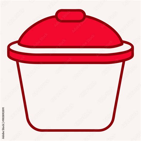 Tupperware On White Background Vector Illustration Svg And Cricut Files