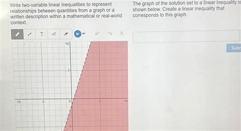 Answered Write Two Variable Linear Inequalities To Represent Kunduz