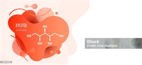 자일리톨 분자 구조 백색 배경에 액체 유체 모양이 있는 자일리톨 골격 화학 포뮬러 벡터 일러스트레이션 골다공증에 대한 스톡 벡터 아트 및 기타 이미지 Istock