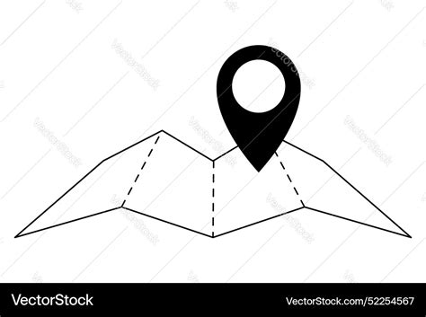 Map And Location Pin Symbol Icon Geolocation Vector Image