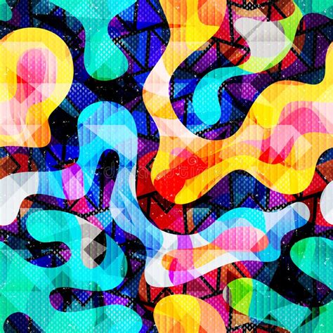 Graffiti Abstract Seamless Pattern Grunge Effect Vector Illustration Stock Vector Illustration