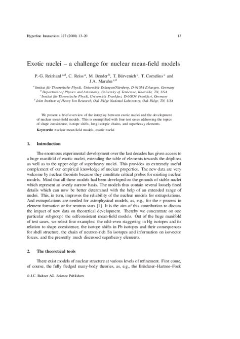 Pdf Exotic Nuclei A Challenge For Nuclear Mean Field Models