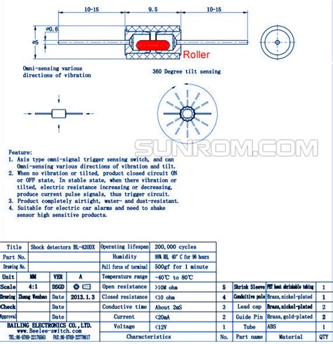 vibration switch sensor sw 420 [5859] sunrom electronics