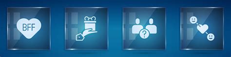 Bff 또는 가장 친한 친구를 영원히 설정하고 선물을주고 복잡한 관계와 낭만적 인 관계를 유지하십시오 정사각형 유리 패널 벡터 0명에 대한 스톡 벡터 아트 및 기타 이미지
