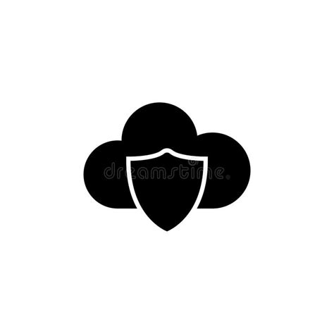 Shield Cloud Data Protection Flat Vector Icon Stock Vector Illustration Of Clump Icon 318320095