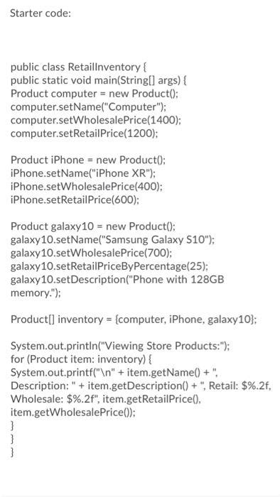 solved instructions assignment 5 retail inventory system