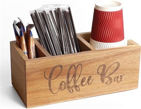 Lbemey Acacia Wood Coffee Bar Station Organizercoffee