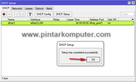 Skapangsa Konfigurasi Dhcp Server Pada Mikrotik