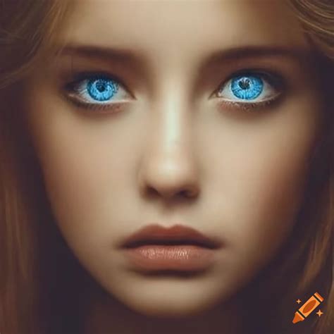 Close Up Of A Beautiful Girls Blue Eyes On Craiyon