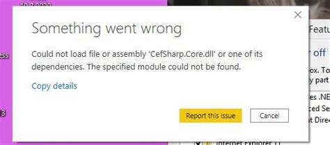 Could Not Load File Or Assembly Cefsharpcoredll Microsoft