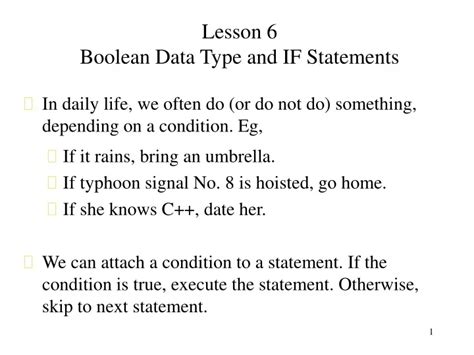 Ppt Boolean Data And If Statements Powerpoint Presentation Free