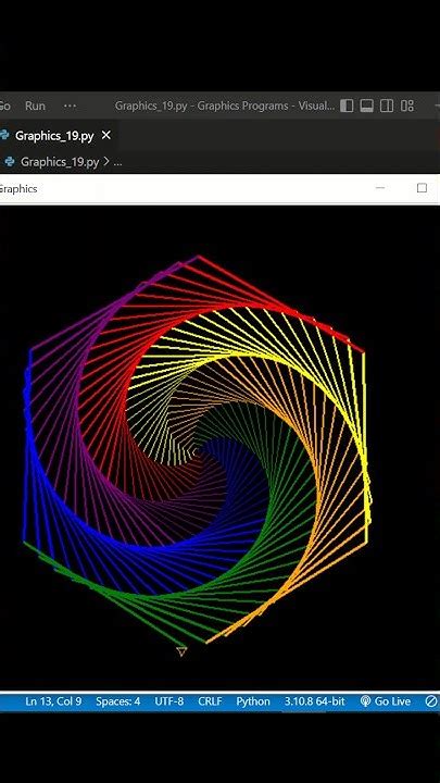 Beautiful Hexagon 🤩 Shape Using Python Turtle 😎shorts Youtube