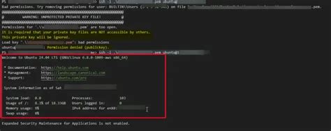 [powershell] ssh with pem key error bad permissions try removing