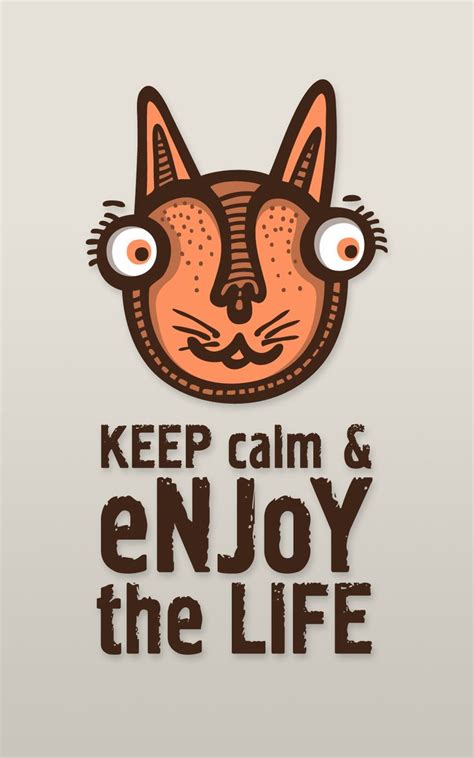 Keep Calm And Enjoy The Life Cute Cat Face Poster For Sale By Bisams