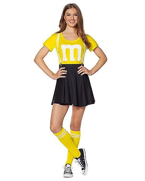 Adult Yellow Mandms Costume Kit With Suspenders