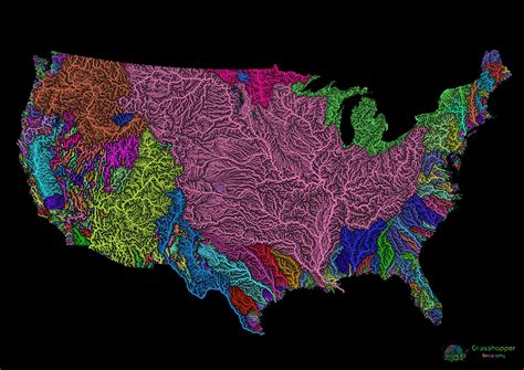 Custom United States River Map Grasshopper Geography