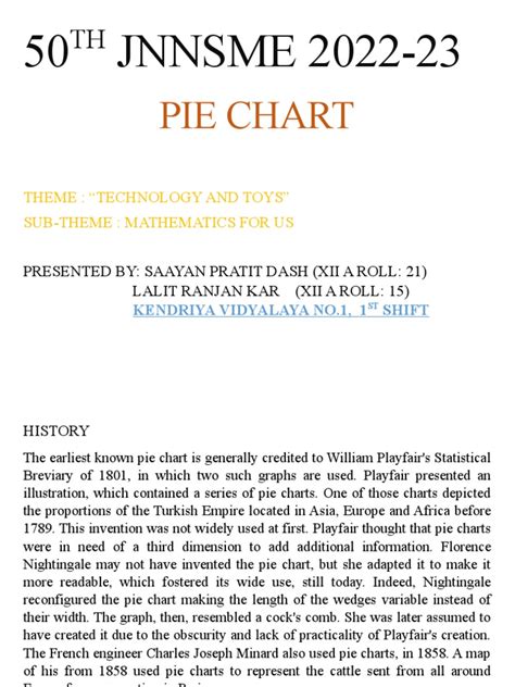 Pie Chart Math And Science Project Pdf Pie Chart Graphic Design