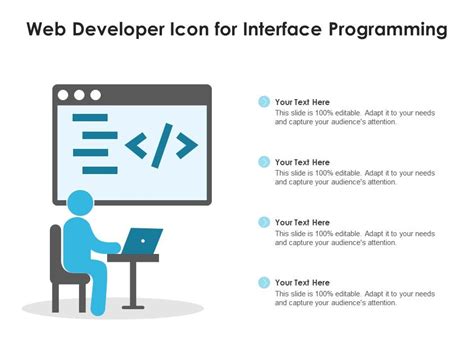 Web Developer Icon For Interface Programming Presentation Graphics