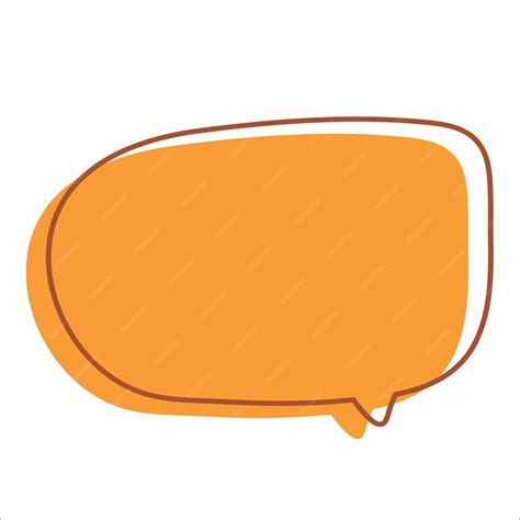 Premium Vector Orange Speech Bubble On White Background