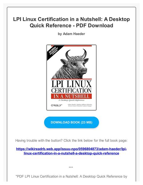 Pdf Lpi Linux Certification In A Nutshell A Desktop Quick Reference By