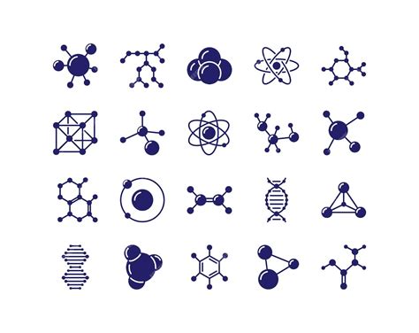Premium Vector Chemical Icons Molecular Formula Structure Molecule Pictogram Bio Protein Logo